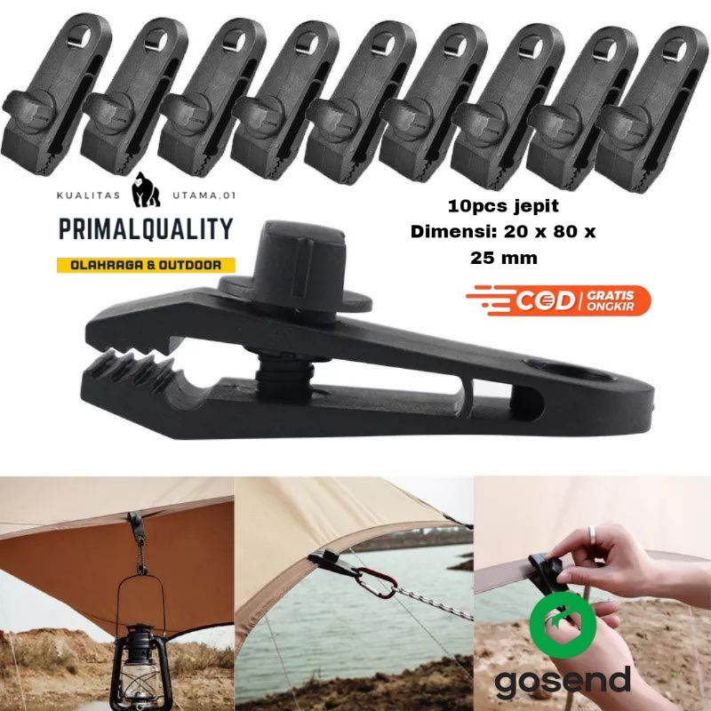 Jual 10 PCS Jepit Tenda Terpal Tugas Berat Klip Terpal Kunci Pegangan ...