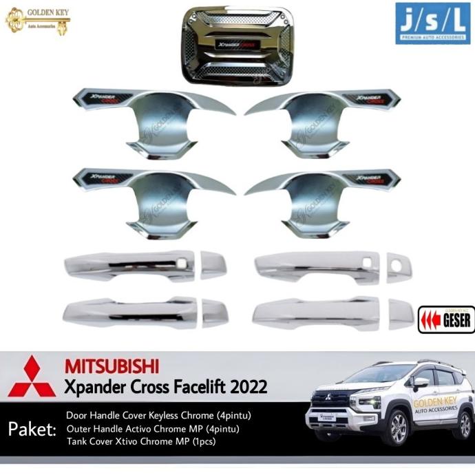 Jual PAKET New Xpander Cross 2022 Handle+Outer+Tank Cover Xtivo Chrome ...