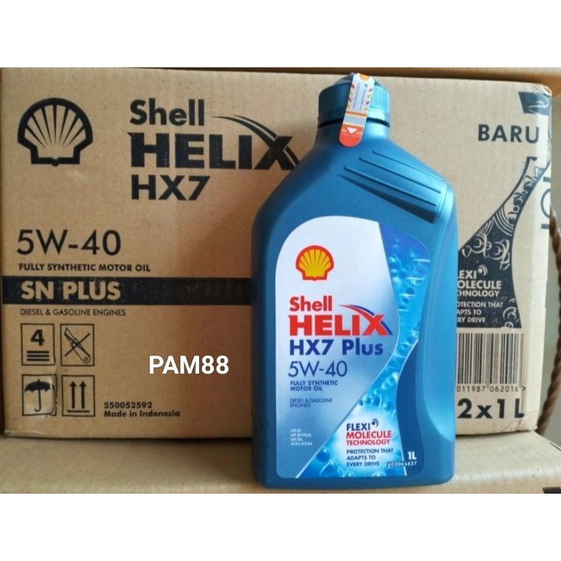 Jual Oli Shell Helix Hx7..1 liter biru.. 5 W - 40..1 dus = 12 btl ...