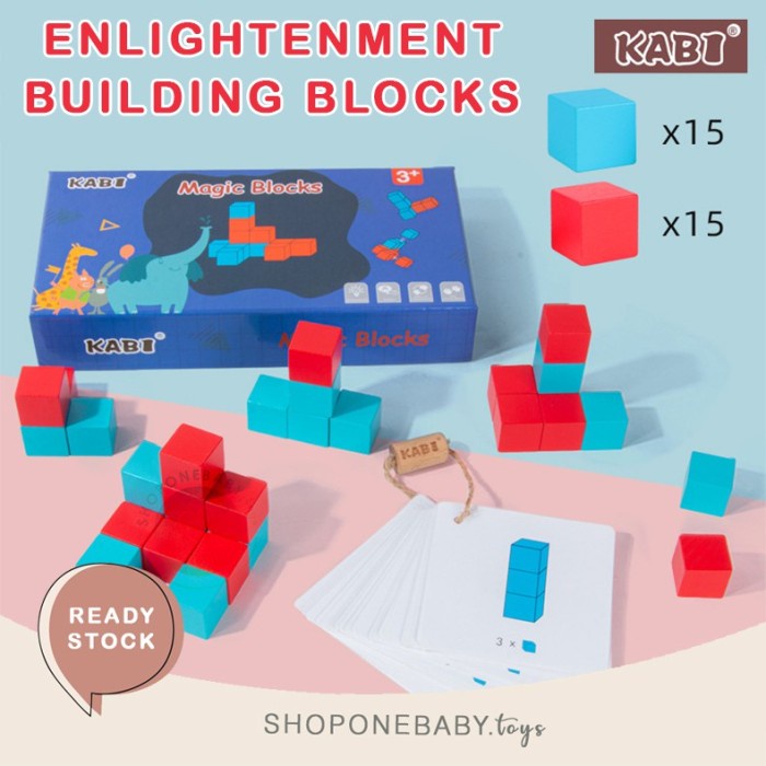 Jual Magic Cube Blocks Mainan 3D Balok Susun Puzzle Kayu Wooden ...