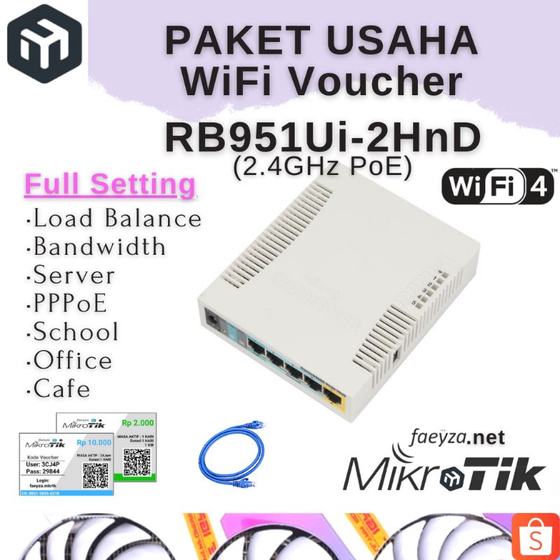 Jual Router MikroTik RB951Ui 2HnD Full Setting Hotspot PPPoE Server ...