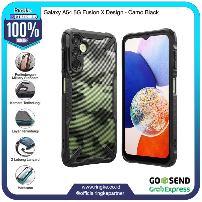 Jual Ringke Samsung A14 5G Fusion X Camo Black Softcase Tipis Anti ...