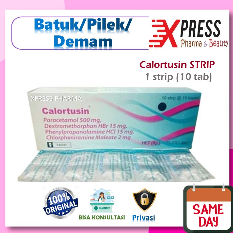 Jual ⚡XPRESS⚡ Calortusin STRIP 10 Tablet Obat Batuk Pilek Alergi Flu ...
