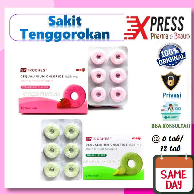 Jual ⚡XPRESS⚡ 1 dus / Ecer 6 Permen SP Troches rasa Strawberry Melon ...