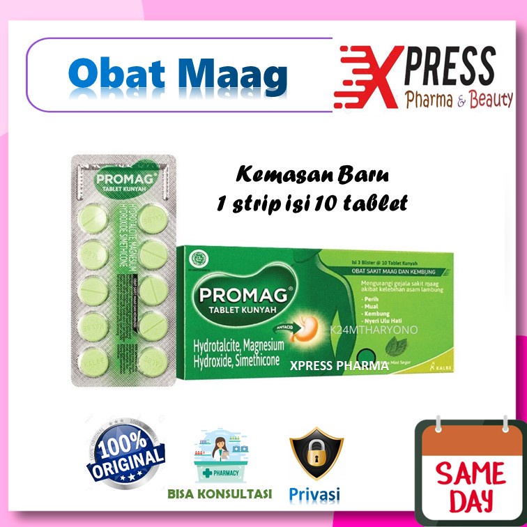 Jual ⚡XPRESS⚡ Promag Tablet Obat Maag Promak Promaag Kembung | Shopee ...