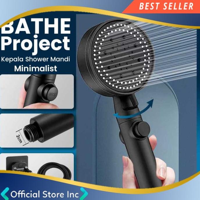 Jual Paket Kepala Shower Kamar Mandi Minimalis 5 Mode + Holder Dan Selang | Shopee Indonesia