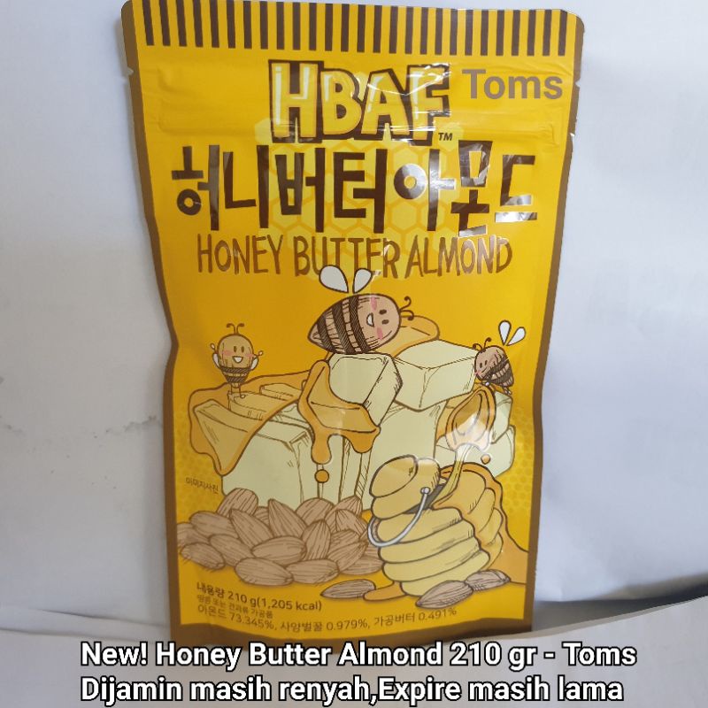 Jual Murgerbon Korea HBA Honey Butter Almond 200gr Kacang Almond | Shopee Indonesia