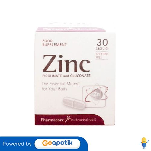 Jual ZINC PHARMACORE BOTOL 30 KAPSUL | Shopee Indonesia
