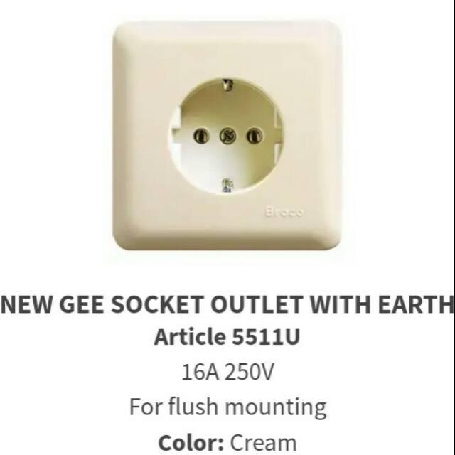Jual Stop Kontak Broco New Gee 5511-U - StopKontak Tanam | Shopee Indonesia