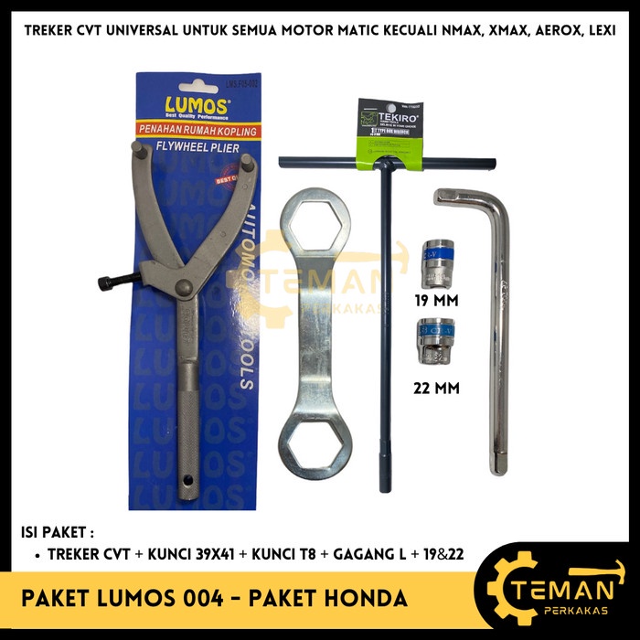 Jual PAKET HONDA Treker CVT LUMOS + KUNCI 39X41 + KUNCI T8 TEKIRO + GAGANG L + SOK 19 22 MM ...