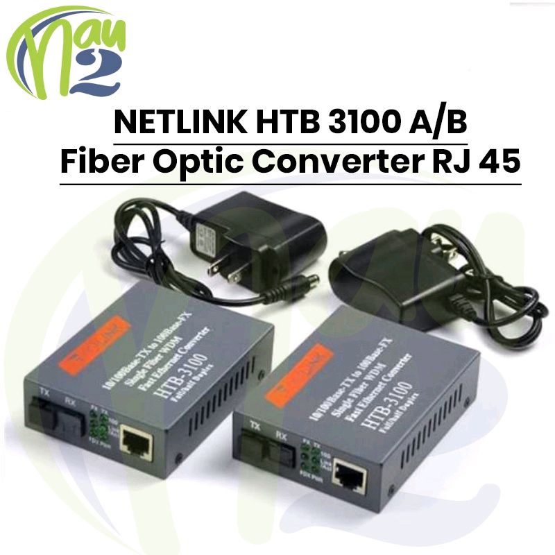 Jual Netlink HTB 3100 Media Converter A+B Fiber Optic | Media Converter FO 10/100Mbps RJ45 ...