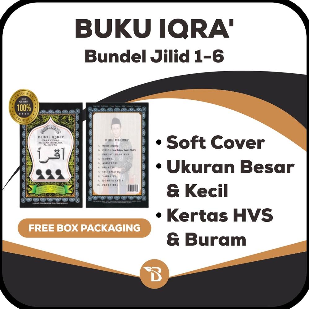 Jual Buku Iqro Bundel Jilid 1-6 Ukuran Besar Hitam Soft Cover | Shopee ...