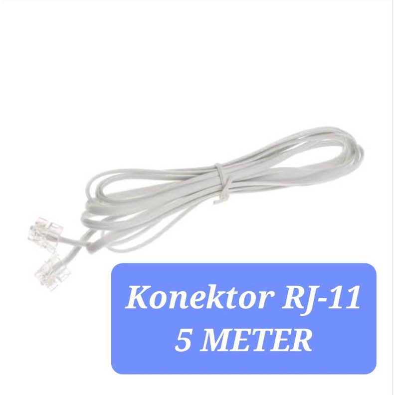 Jual KABEL TELEPON KONEKTOR 5 METER RJ 11 CABLE | Shopee Indonesia