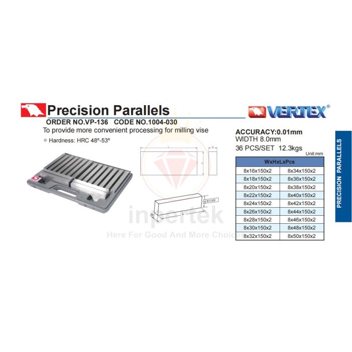 Jual VERTEX Ground Parallels VP-136 Pararel Block VP136 Parallel Blocks ...