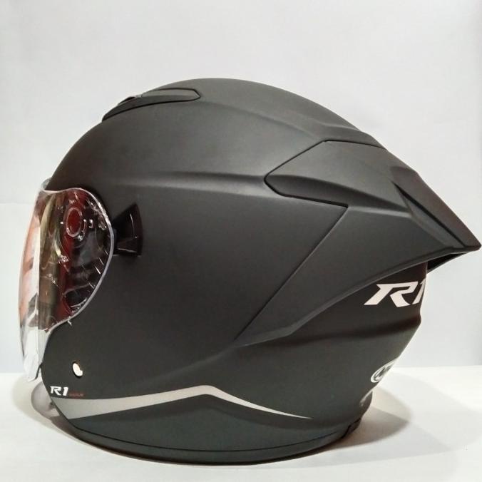 Jual HELM NHK R1 MAX SOLID BLACK DOFF HELM HALF FACE | Shopee Indonesia