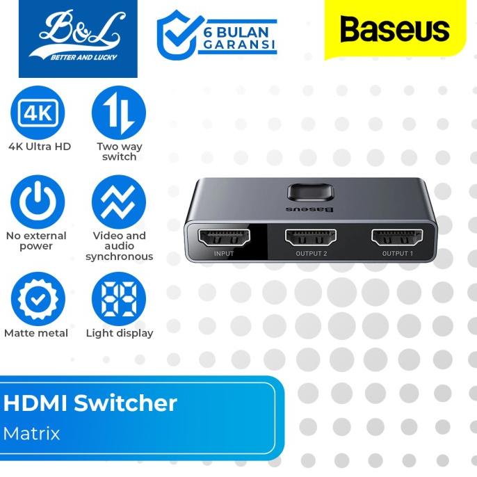 Jual BASEUS Matrix HDMI 4K Switcher or Splitter Dual Modes Bi-Direction ...