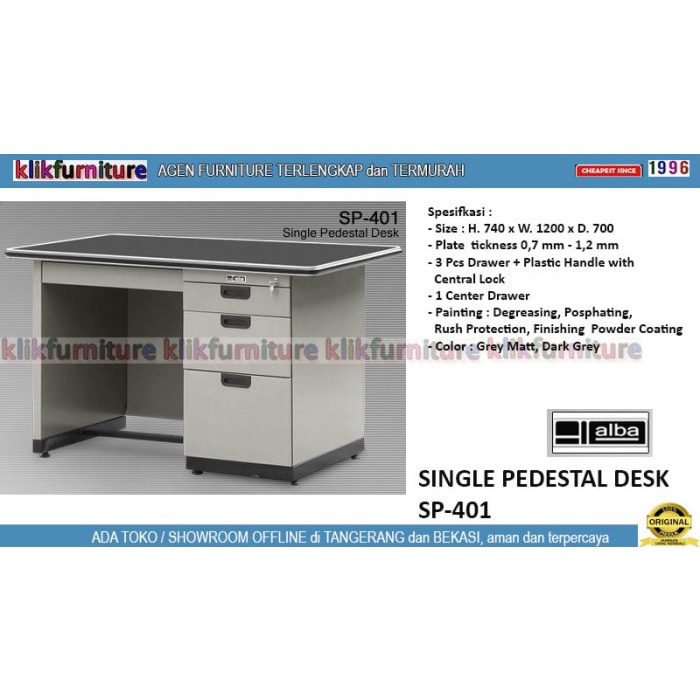 Jual Sp 401 Alba Meja Tulis Kantor Besi 1/2 Biro | Shopee Indonesia