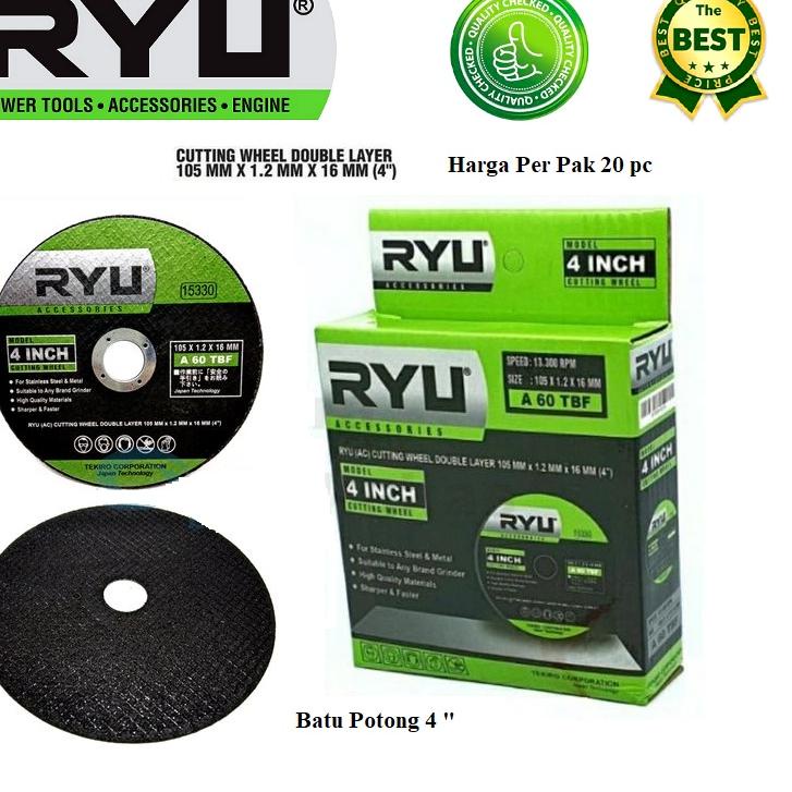 Jual Merakyat Batu Potong Gerinda 4 Inch 1 Dus 20 Pc Ryu Disc Cutting ...