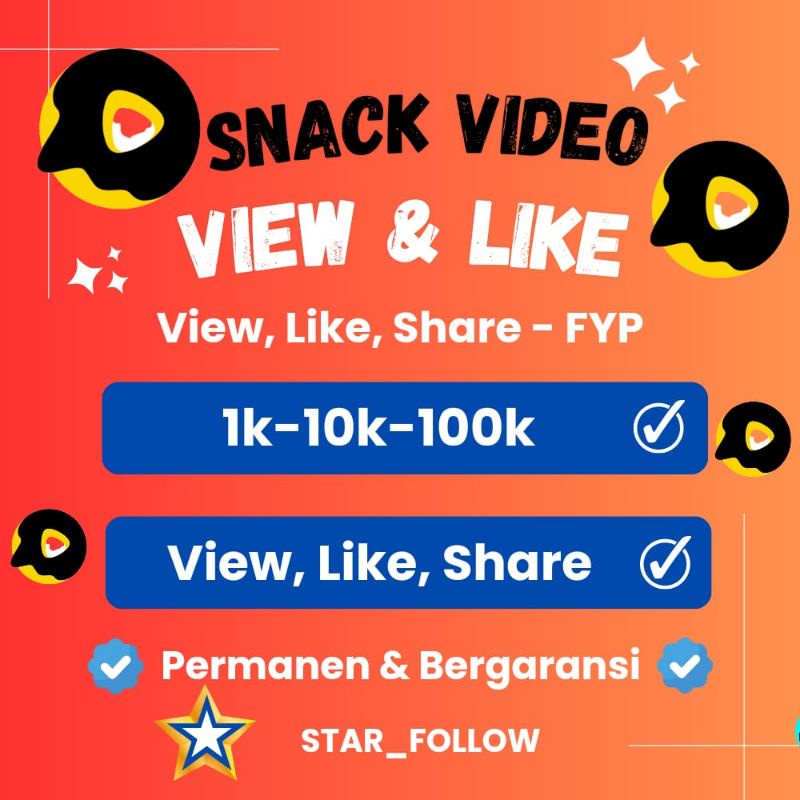 Jual [BIG SELLER] Tambah View - Like - Share Snack video No Drop ...