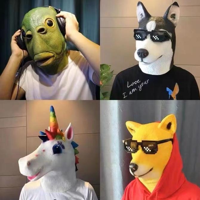 Jual Mainan Topeng viral Cosplay Hewan Topeng Pesta Lucu Untuk Kostum ...