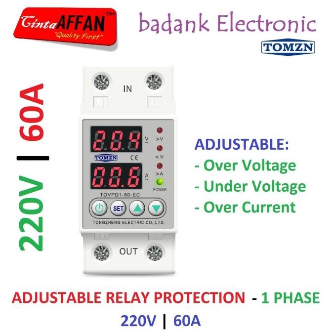 Jual Protection Relay 220V 60A ADJUSTABLE Over Under VOLTAGE Over ...