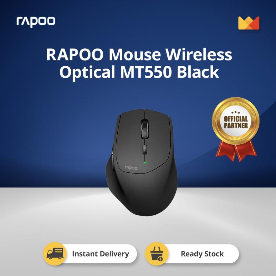Jual Rapoo Mouse Wireless Optical Mt550 Black | Shopee Indonesia