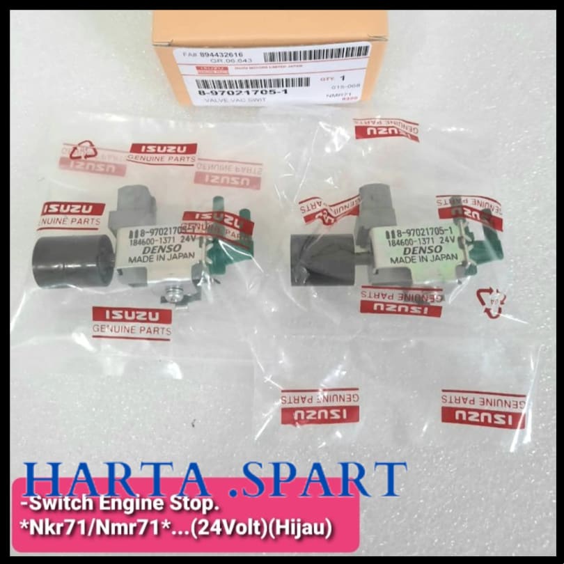 Jual Switch Engine Stop Switch Pembunuh Isuzu Elf NKR71 NMR71 Hijau 24V ...