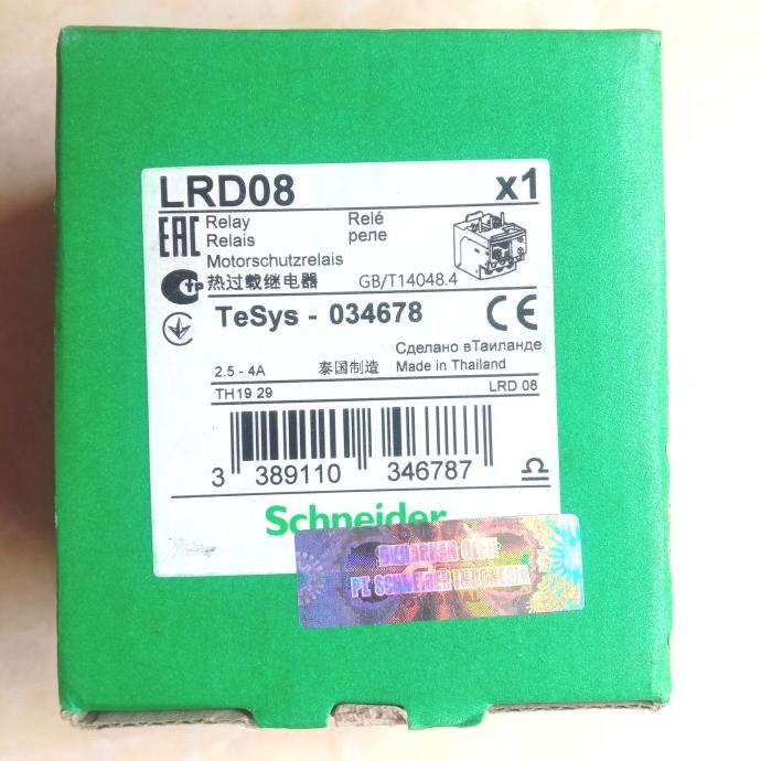 Jual thermal overload relay LRD08 2,5-4a thermal schneider LR3D08 ...