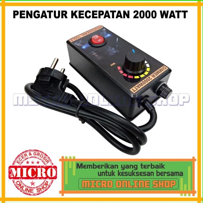 Jual Pengatur Kecepatan Bor Gerinda / Dimmer AC 220 Volt 2000 Watt | Shopee Indonesia