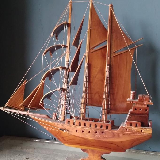 Jual Miniatur Kapal Layar Kayu Jati | Shopee Indonesia