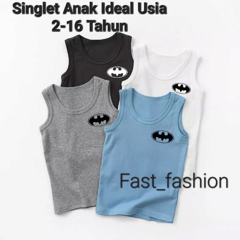 Jual Singlet Anak Batman Unisex Ideal Usia 2-16 Tahun Singlet Anak Anak ...
