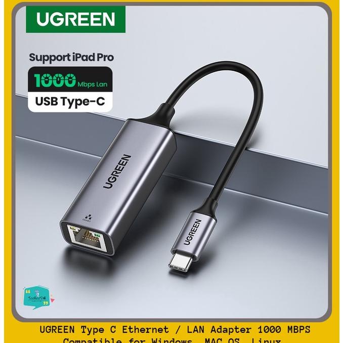 Jual UGREEN TYPE C TO LAN ETHERNET ADAPTER RJ45 GIGABIT NETWORK 1000 MBPS | Shopee Indonesia
