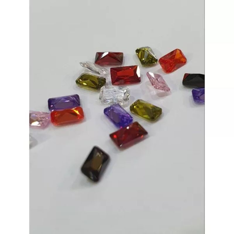 Jual Batu Permata Sirkon 3x5 mm Kotak Persegi Cubic Zirconia AAA Baguette Cut | Shopee Indonesia