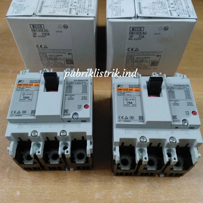 Jual NFB MCCB BW100EAG BW100 EAG 3P 75A atau 100A Fuji electric original | Shopee Indonesia
