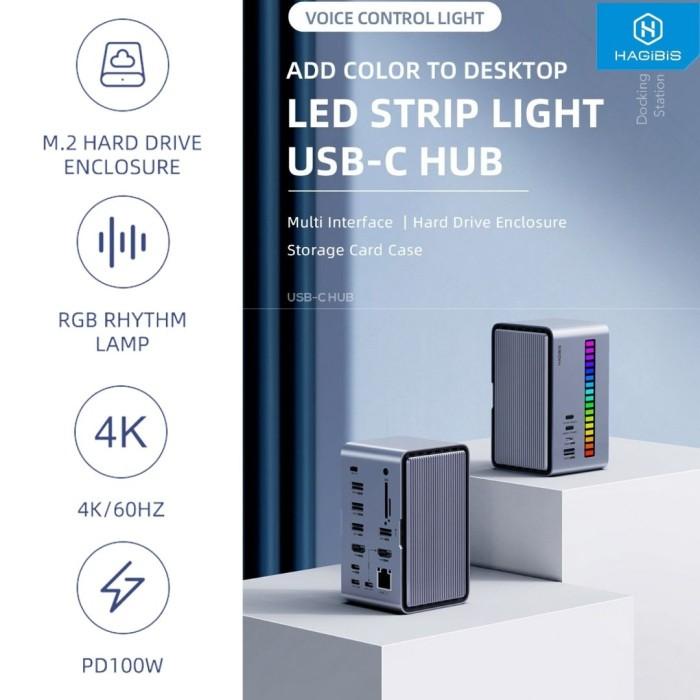 Jual Docking Hagibis 19 In 1 Docking Station With Dual Hdmi M.2 Ssd ...