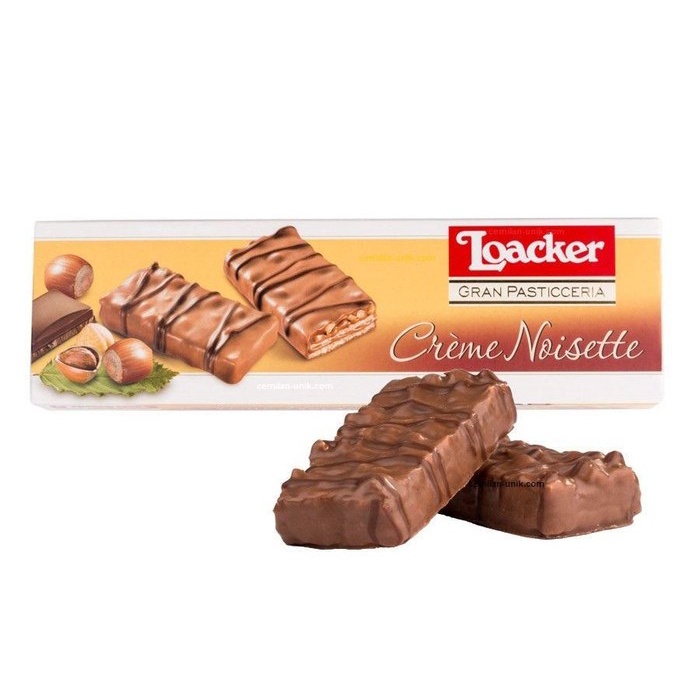 Jual LOACKER CREME NOISETTE CHOCOLATE HAZELNUT BISCUIT BISKUIT COKLAT ...