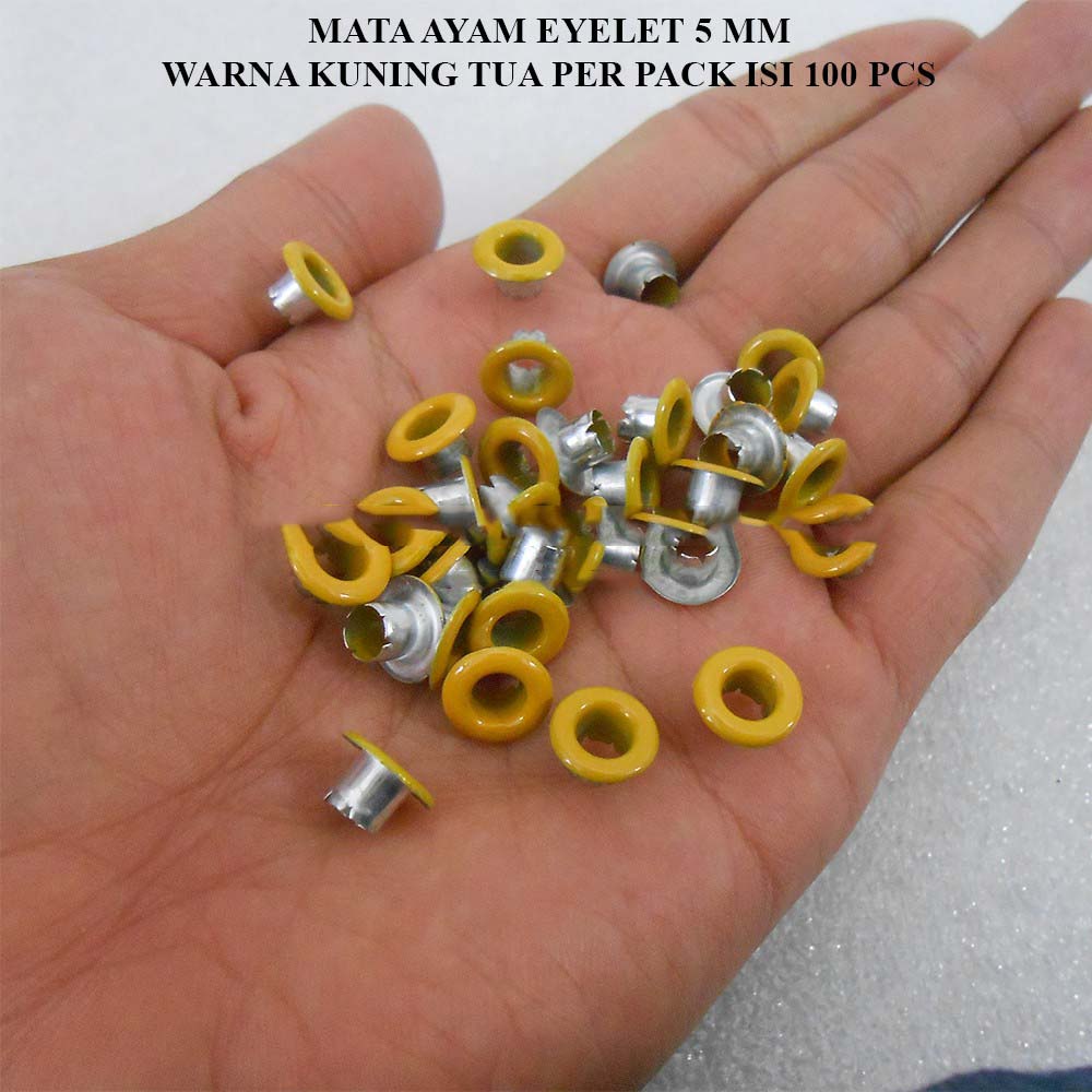 Jual Mata Ayam Eyelet Mata Itik 5 mm Warna Kuning Tua Harga Per Pack ...
