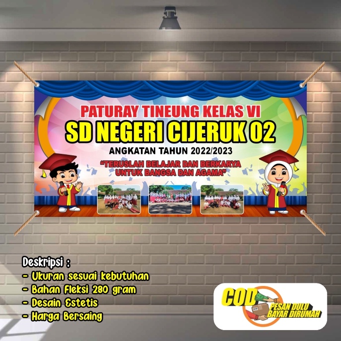 Jual SPANDUK BACKDROP PERPISAHAN PATURAY TINEUNG TK PAUD SD SMP SMA ...