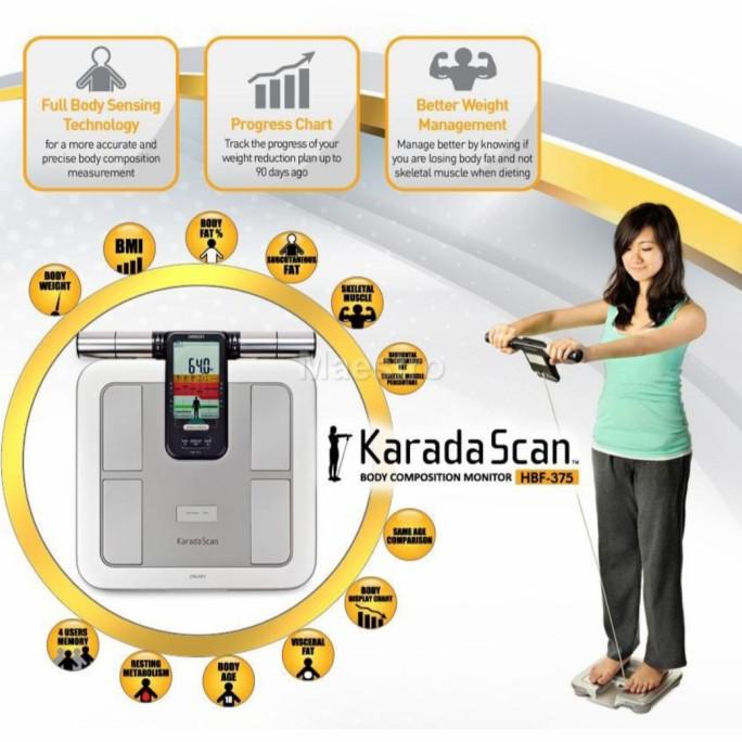 Jual timbangan badan / body fat / karada scan omron HBF 375 | Shopee ...