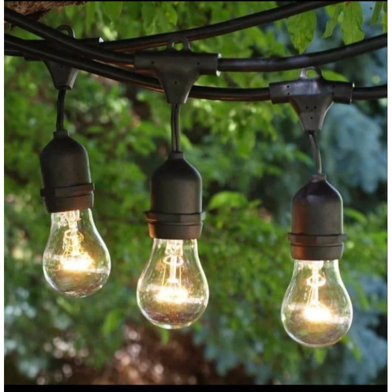 Jual lampu Karnaval cafe 10 meter 10 Fitting Outdoor E27 Lampu Taman ...