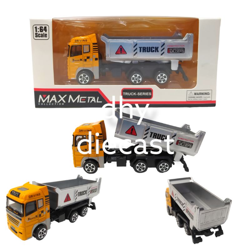 Jual Miniatur mainan truck dump constrution kontruksi 1:64 mainan anak ...