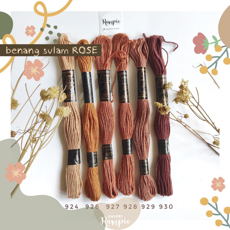 Jual [ROSE] Benang Sulam Embroidery Rose - Coklat (Katalog II) | Shopee ...