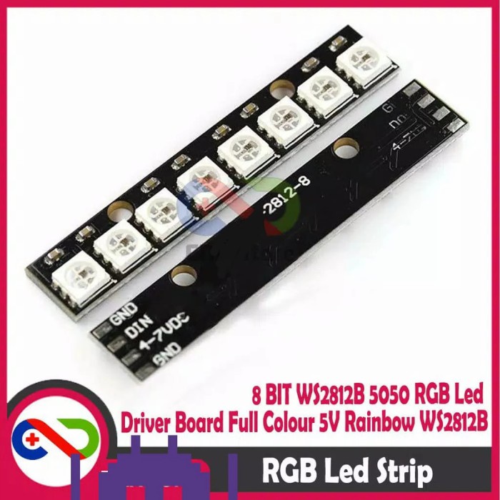 Jual RGB LED Stick 8 Bit WS2812 5050 + Integrated Driver Full Color 5V ...