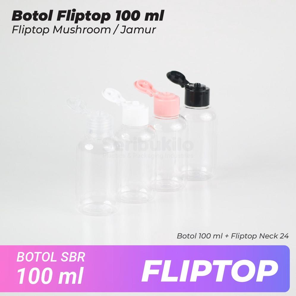 Jual Botol Fliptop Sbr 100Ml/Botol Pet 100Ml Fliptop Mushroom/Jamur Sbr | Shopee Indonesia