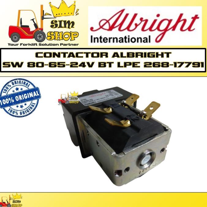 Jual Albright Single Acting Solenoid Contactor Sw80-65 24V For Forklift ...