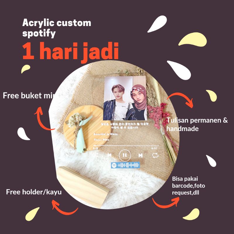 Jual Free box hampers | Acrylic song album art akrilik spotify hiasan ...