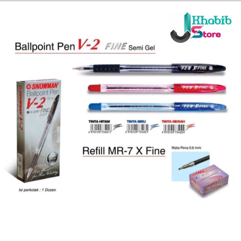 Jual SNOWMAN - pulpen Ball pen V2 Hitam dan Biru (1pcs) | Shopee Indonesia
