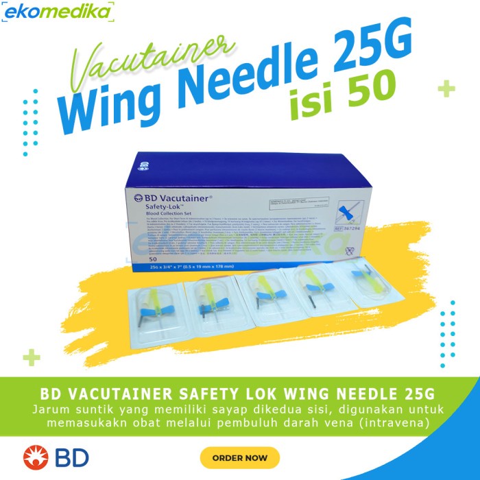Jual BD Vacutainer Needle Wing No.23G BD Needle Wing 23G | Shopee Indonesia