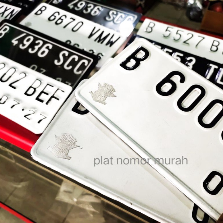Jual Stok terbatas!! Bikin Plat nomor motor putih logo korlantas dan ...
