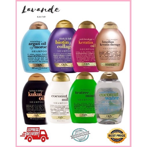 Jual OGX SHAMPOO 385ML MADE IN UK VARIANT | SHAMPOO | Shopee Indonesia